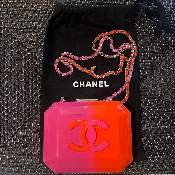 CHANEL | Bags | Chanel 24 Rare Runway Pink Ombre Resin Plexiglass Brick ...